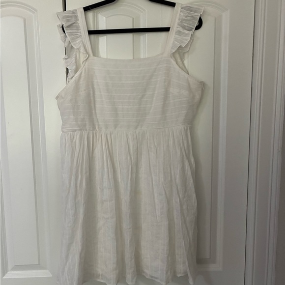 miami | Dresses | Miami White Pleated Sundress Sleeveless Square Neck ...